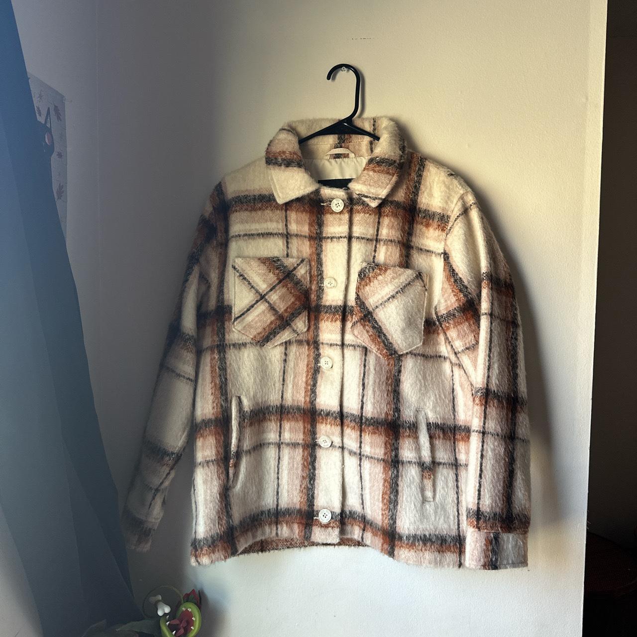 hollister plaid oversized button down jacket. super... - Depop