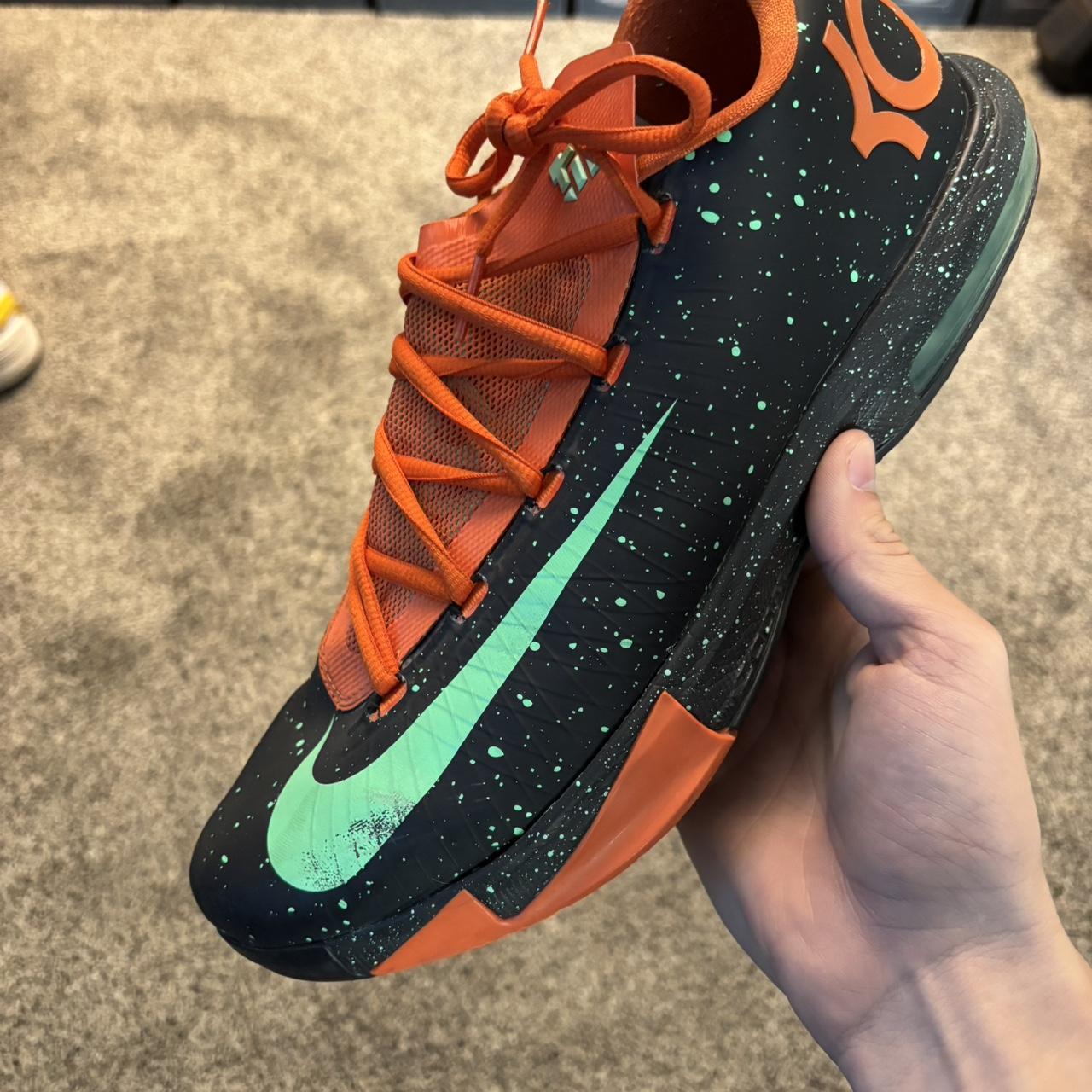 Nike KD 6 "Orange Splatter" basketball shoes... | Depop