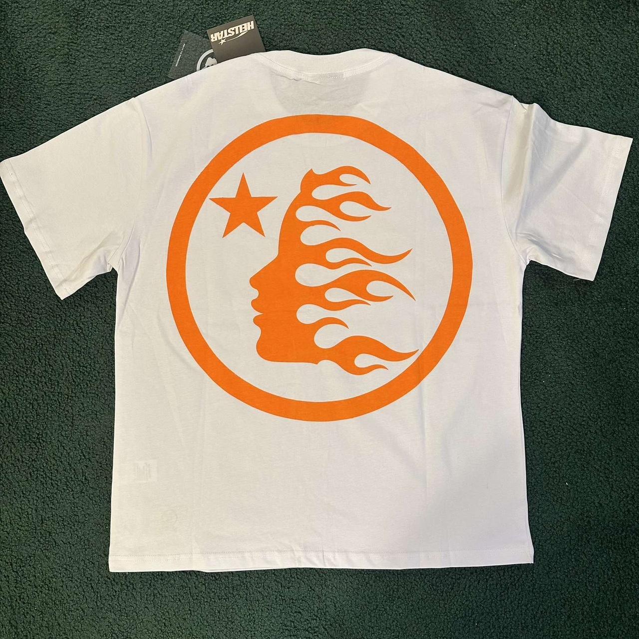 Orange Hellstar logo Tee brand new verified nfc size... - Depop
