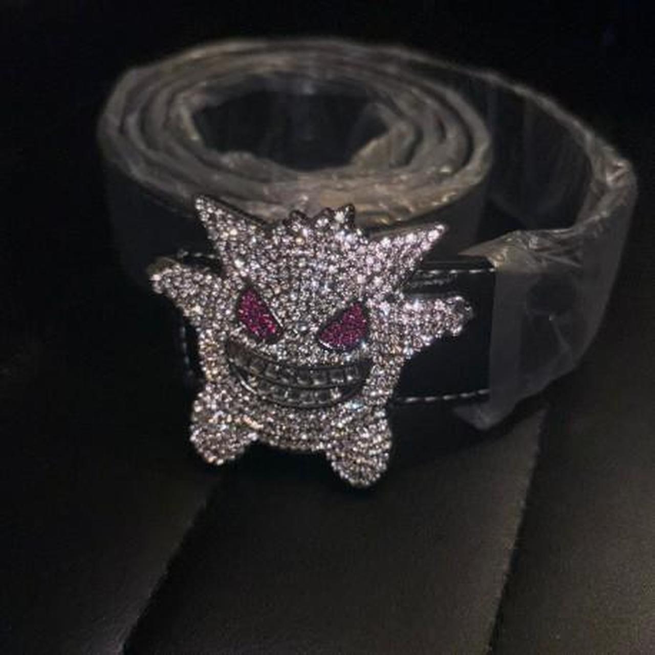Shiny Silver Rhinestone Gengar Belt 120cm long has a... - Depop