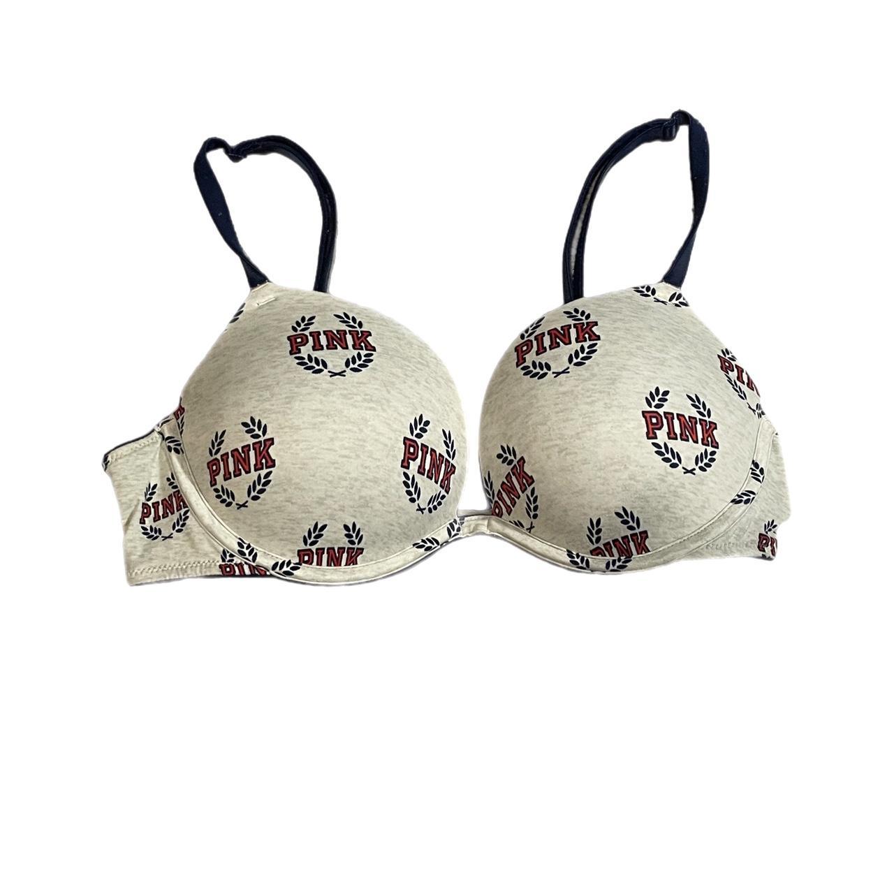 Grey PINK Bombshell Push-Up Bra... | Depop