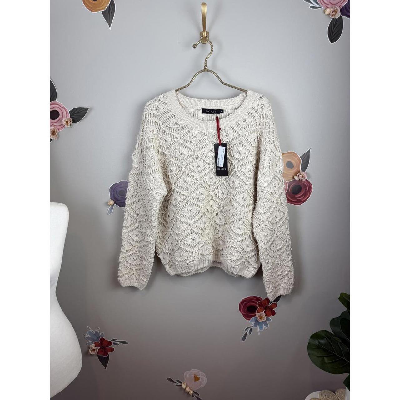 Baloot Cream Knit Sweater - Size - Medium Elevate... | Depop