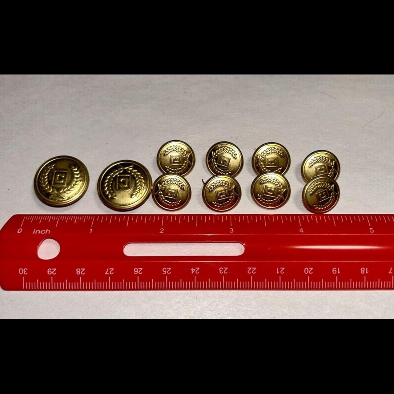 CHAPS REPLACEMENT BUTTONS 10 GOLD TONE 2 PART METAL... | Depop