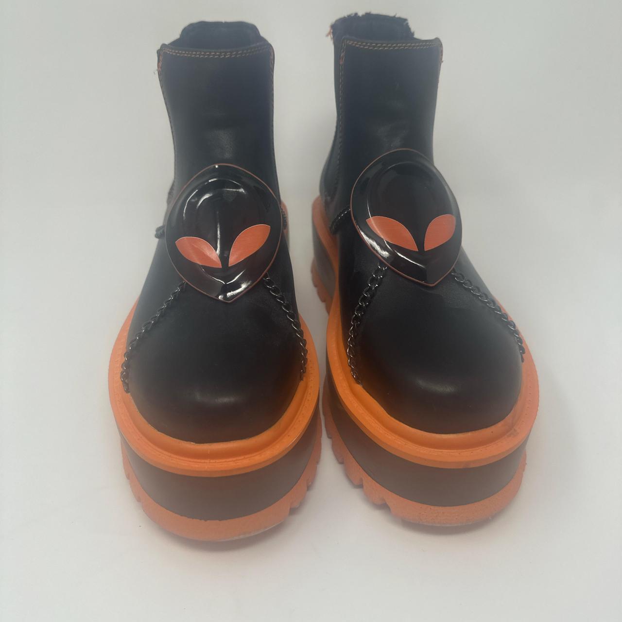 Koi Footwear alien platform boots orange and black,... - Depop