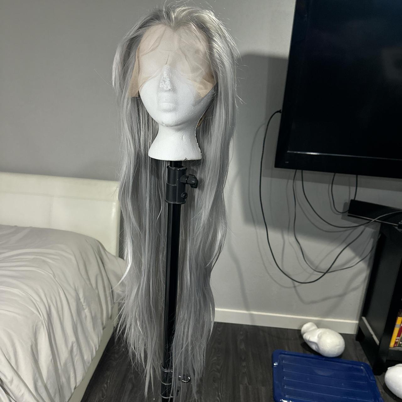 Arda long grey cosplay wig Suzi in light grey widows... | Depop
