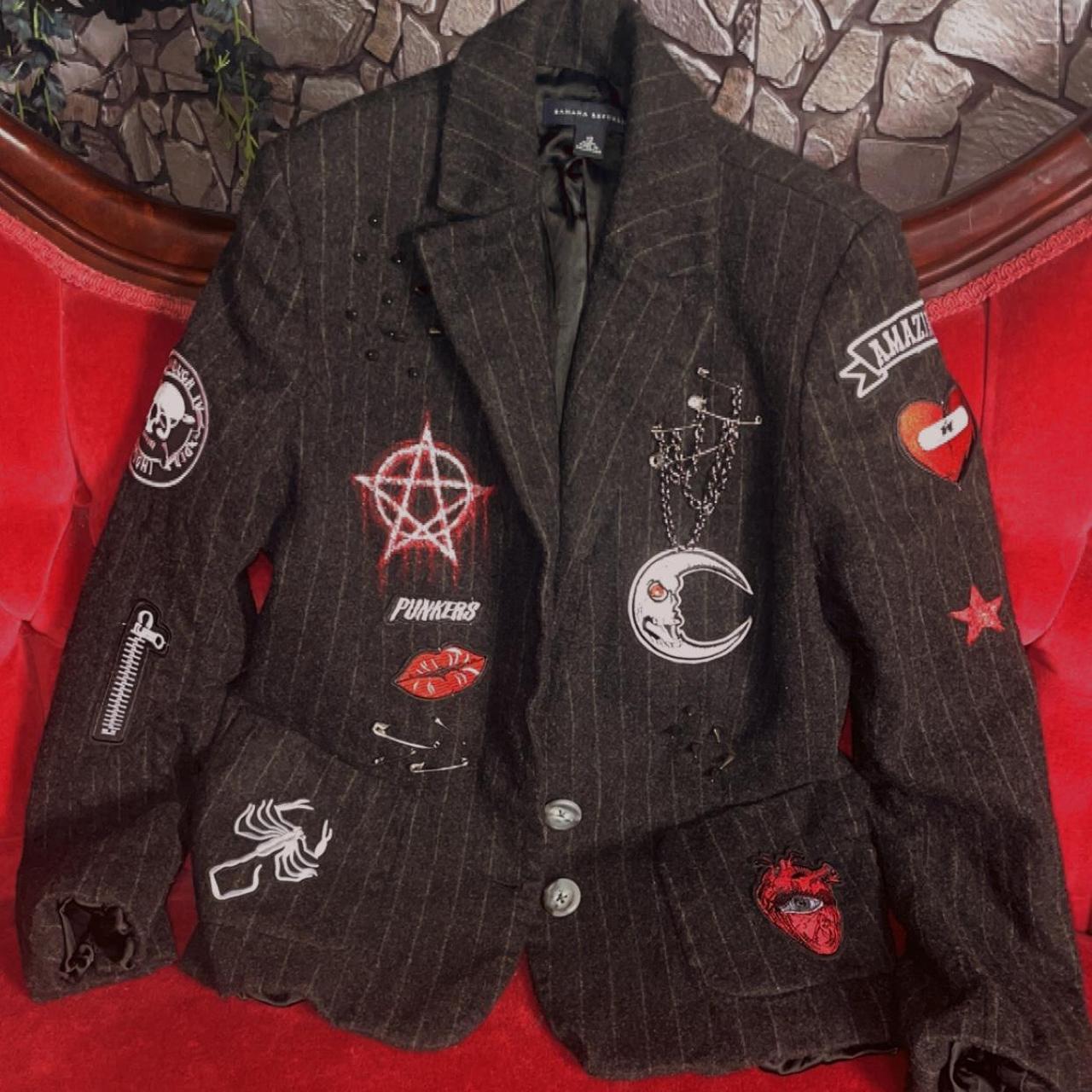 Custom one of a kind! Punk-inspired blazer with... | Depop