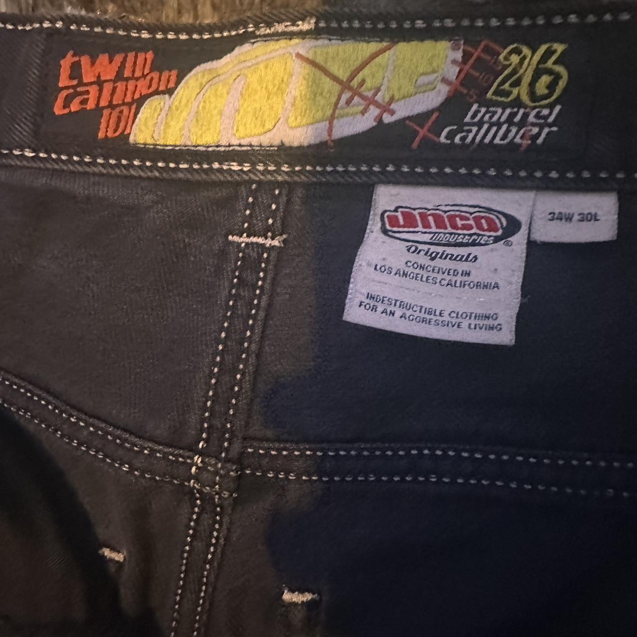 very rare JNCO twin cannons, size 34, and cut to... - Depop