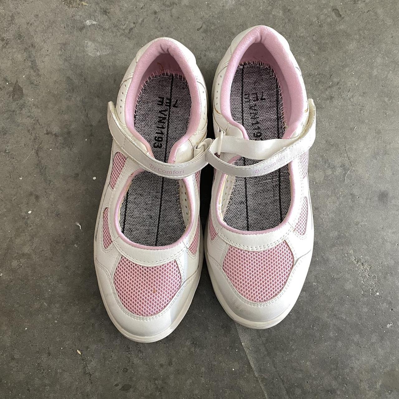 adorable pink & white Mary Jane sneakers 🥰 super... - Depop