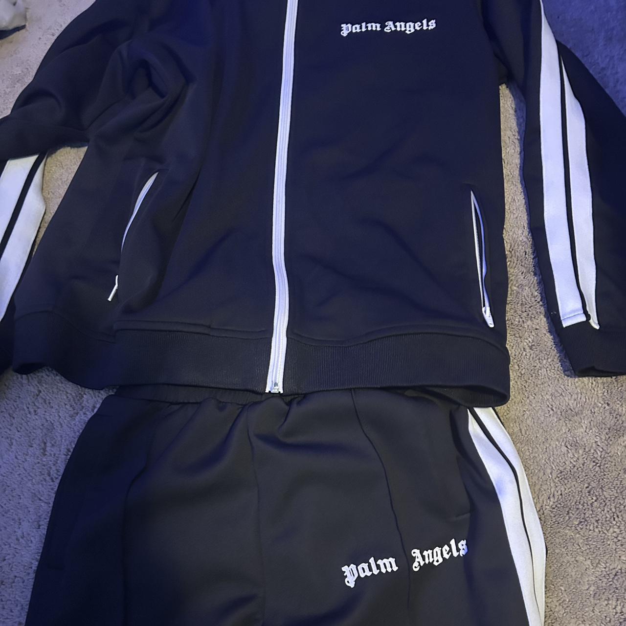 Black and white Palm Angels tracksuit #PalmAngels - Depop