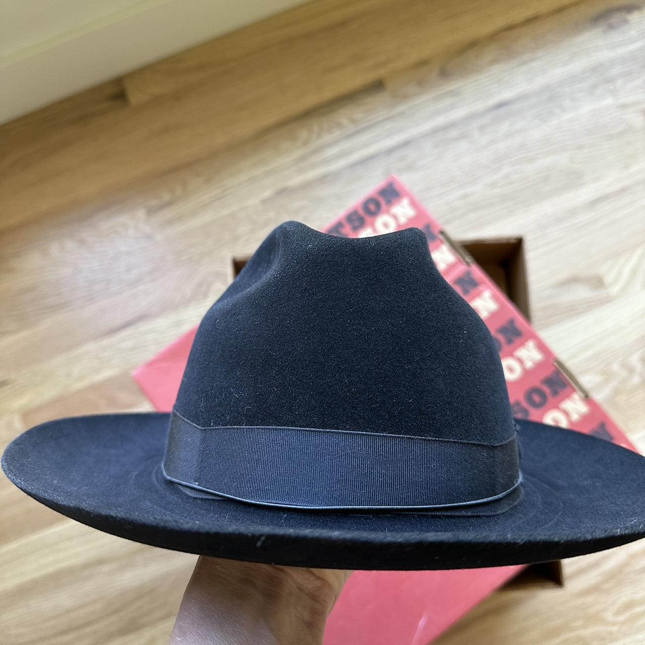 Vintage Stetson Dexter fur felt hat (fedora) black.... - Depop