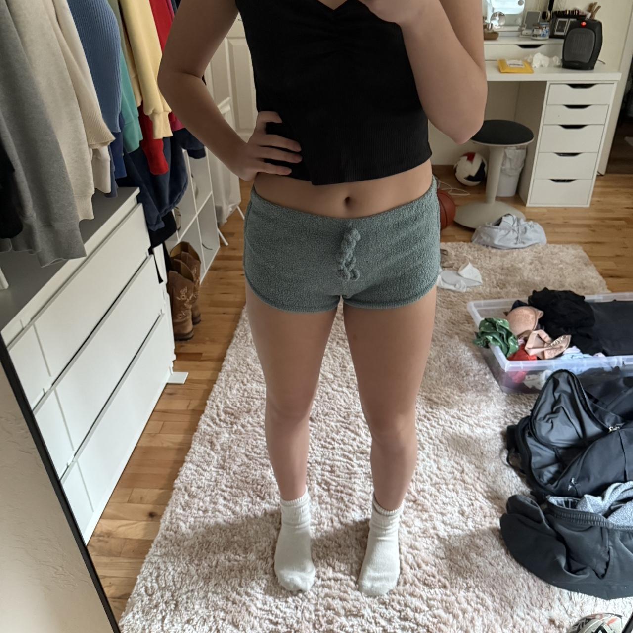 Super cute booty shorts, perfect for bikini cover up... | Depop