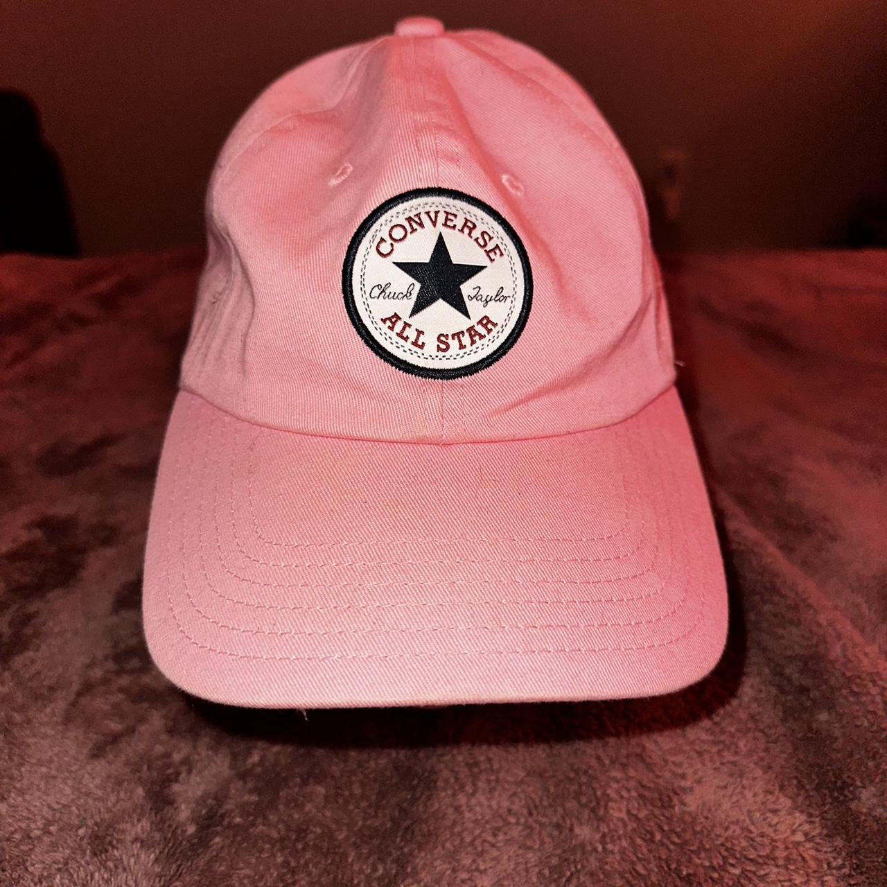 Converse Pink hat with white logo #converse - Depop