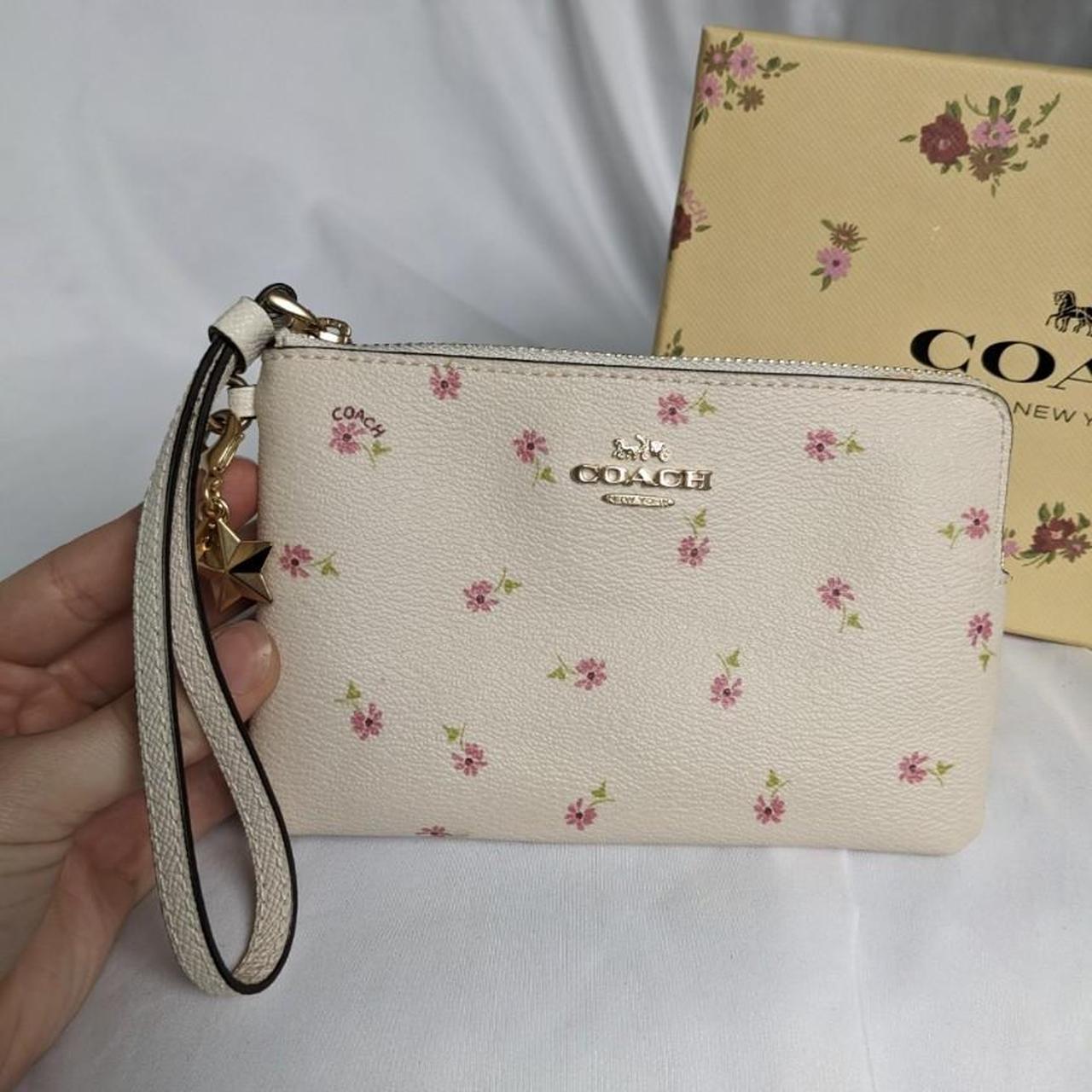 AUTHENTIC Coach Pink Floral Wristlet Wallet. Comes... - Depop