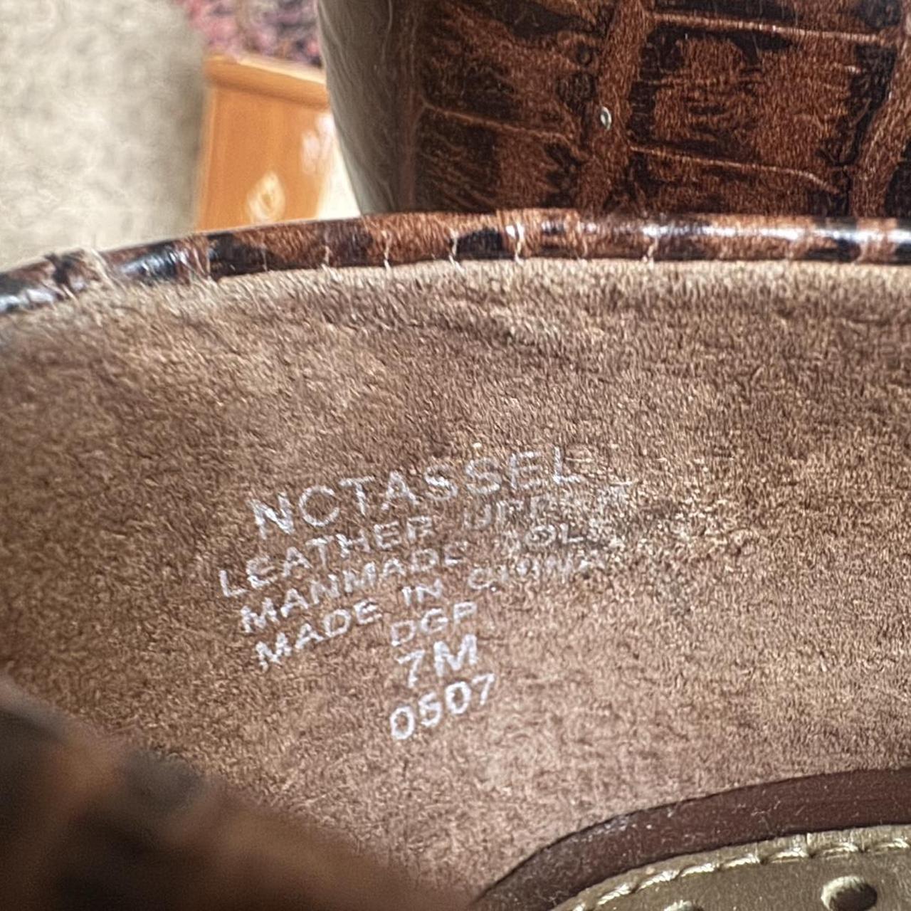 Brown Alligator Skin Print Pointed Toe Mini... | Depop