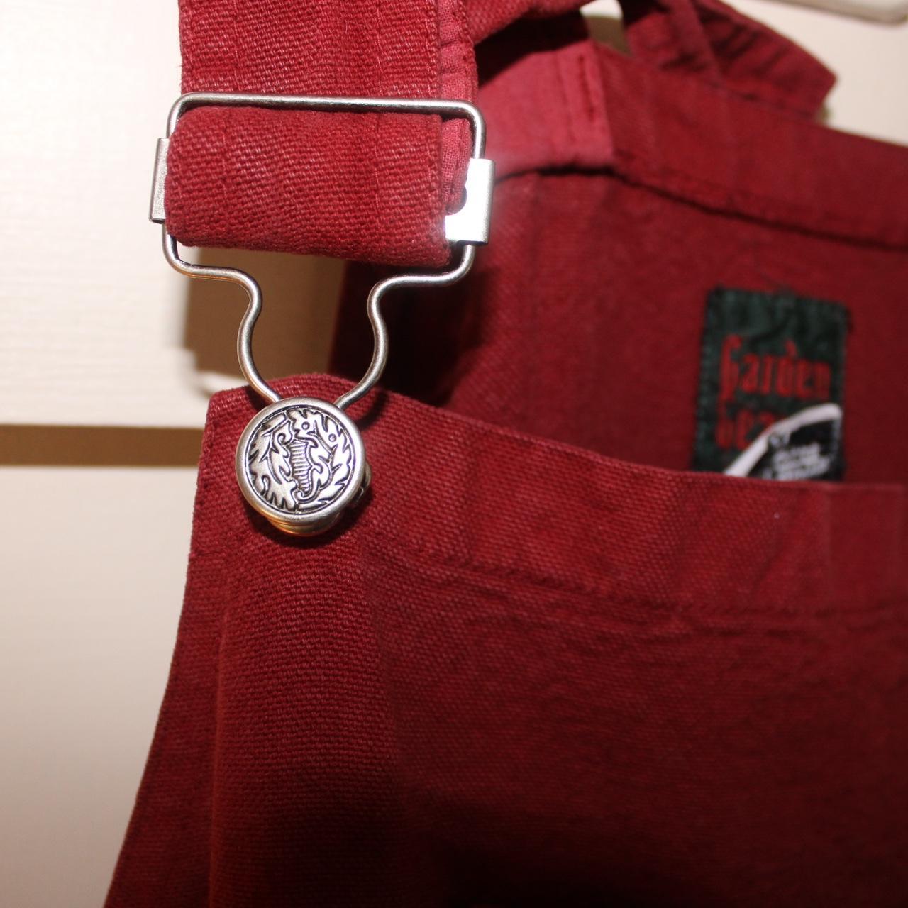 Garden Gear dark red overalls. Literally the cutest... - Depop