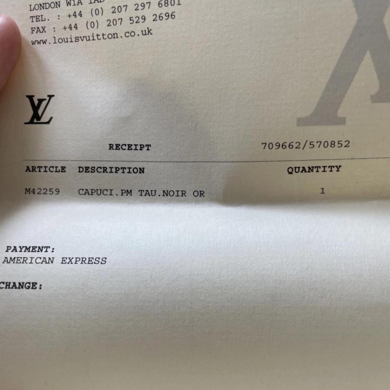 Louis vuitton bag receipt - Depop