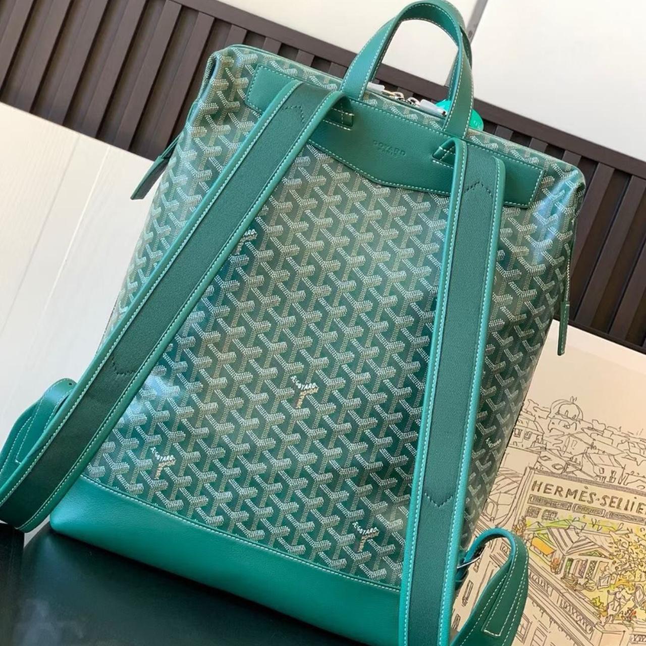 Cisalpin Backpack Green Leather 33 x 14 x 43... - Depop