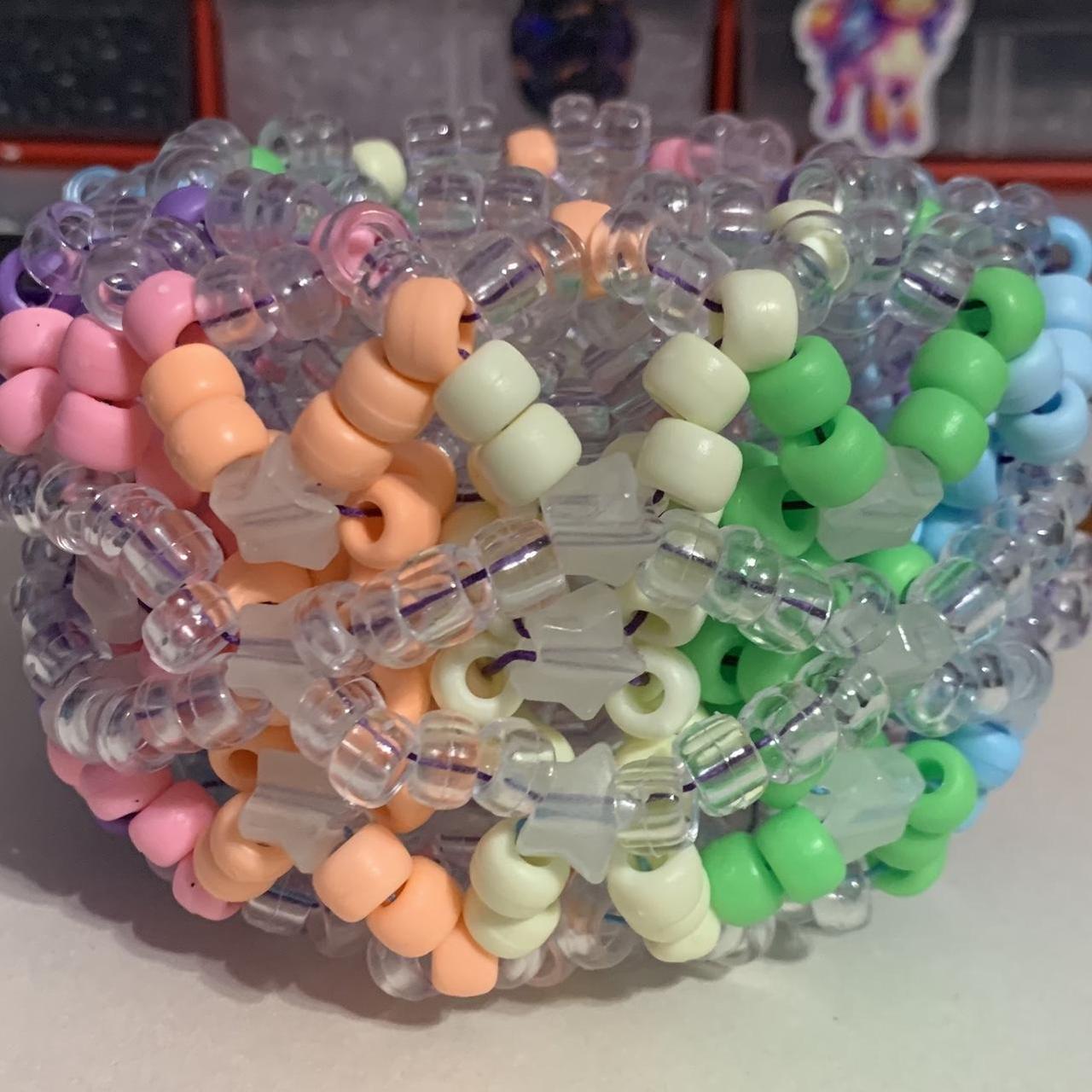 Large 3-xbase kandi cuff. 34 beads around for wrist... - Depop