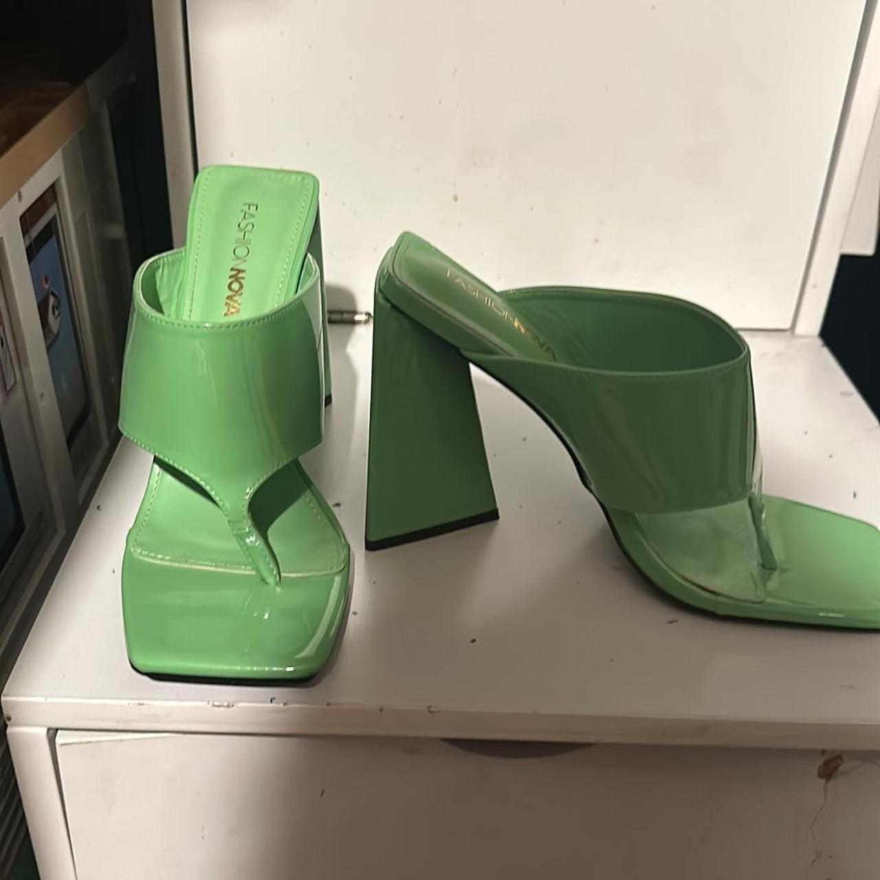 Green sling back mules #mules size 10 - Depop