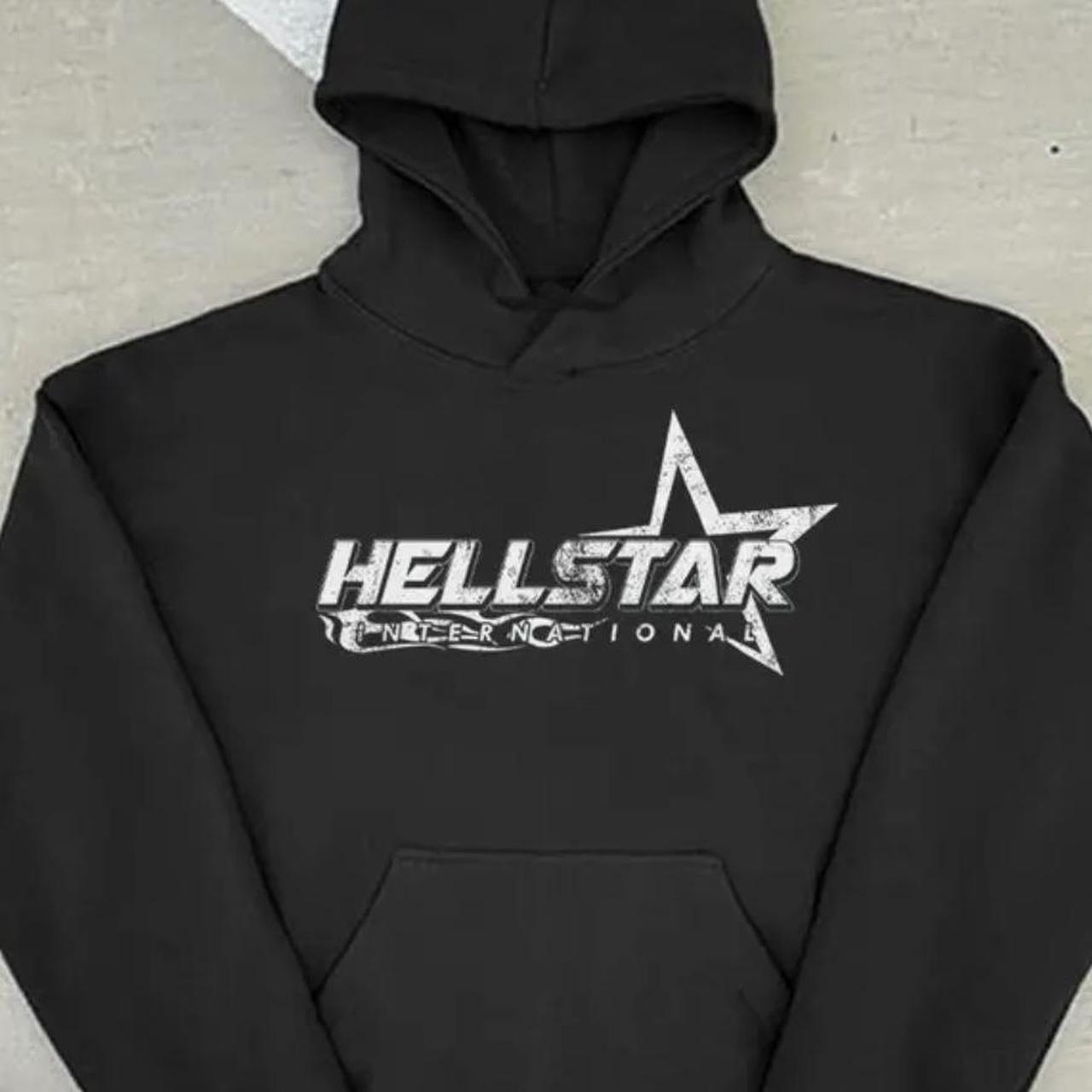 Hellstar black and white hoodie - Depop