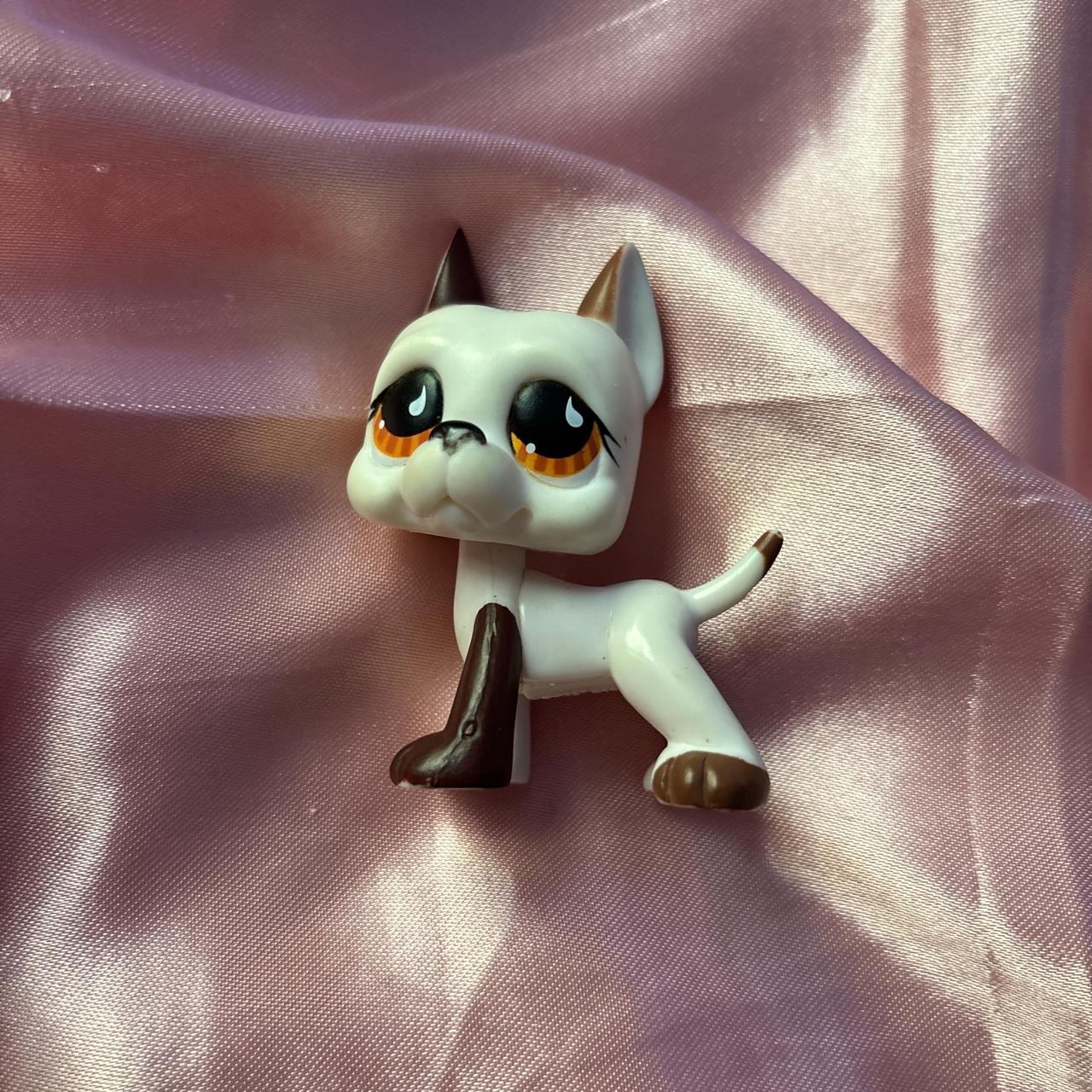 White and brown Littlest Pet Shop Great Dane #LPS... - Depop