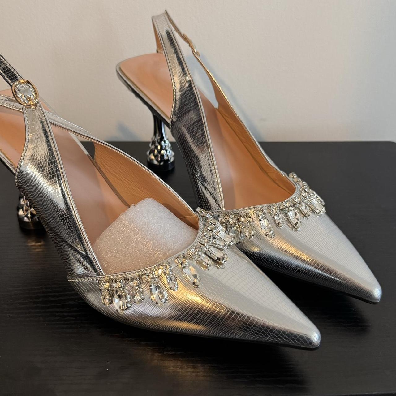 Shein silver heels UK size 6 never worn brand new - Depop
