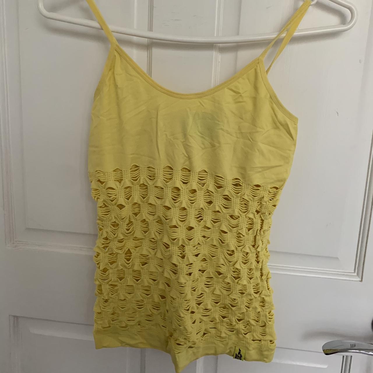 Basic Pleasure Mode yellow cami with cut out... - Depop
