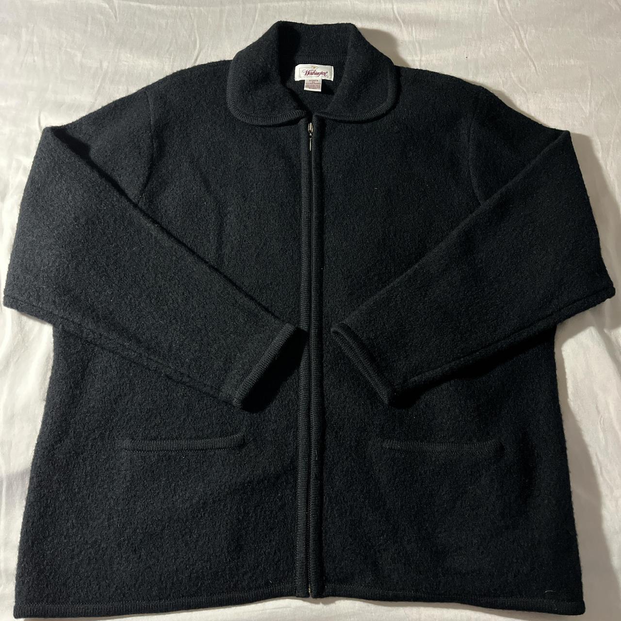 Worthington 100% Wool Zip Up Jacket 3X This black,... | Depop