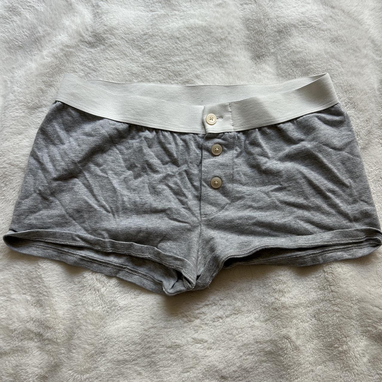 Grey Brandy Melville cotton boxers #loungewear fit... | Depop