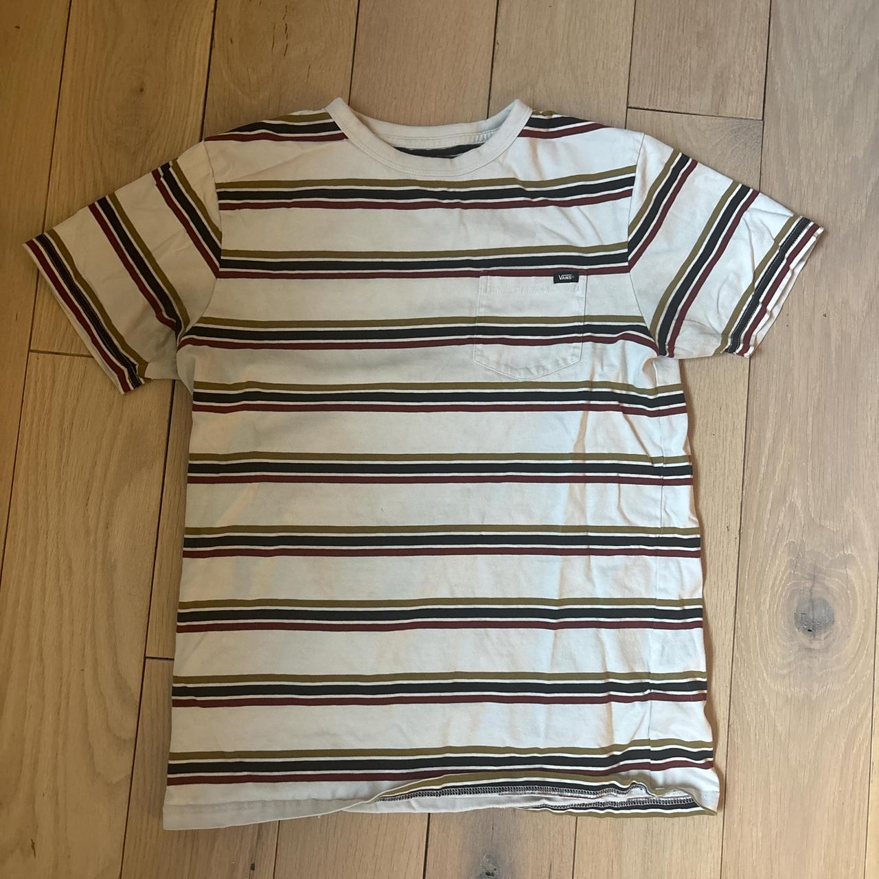 Vans striped skater t shirt. #vans #skater - Depop