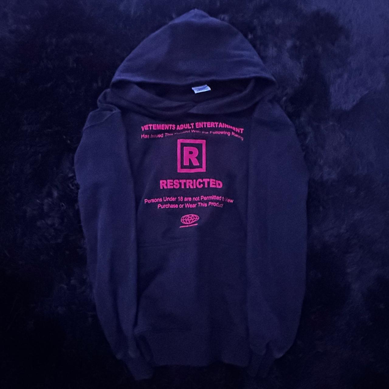 Vetements restricted rated r hoodie limited edition... | Depop
