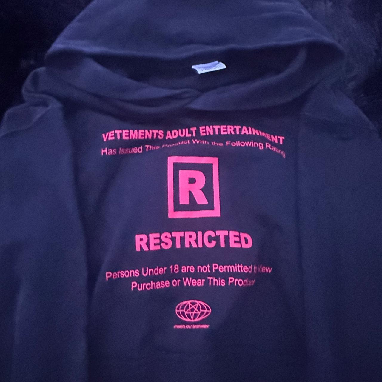 Vetements restricted rated r hoodie limited edition... | Depop
