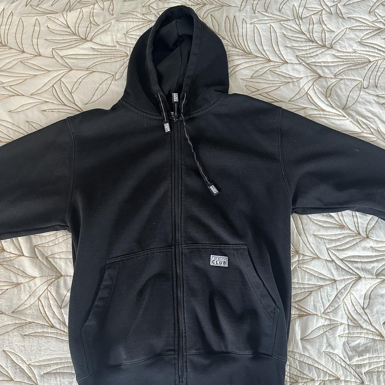 Black Pro Club heavyweight zip up hoodie #streetwear... - Depop