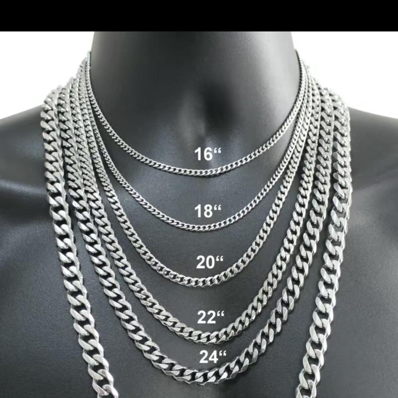 Silver 20-24mm Cuban link chain option： 20mm 22mm 24mm | Depop