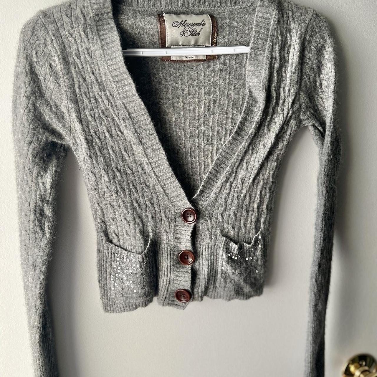 Abercrombie Grey Wool Cashmere Rabbit Hair Blend... - Depop
