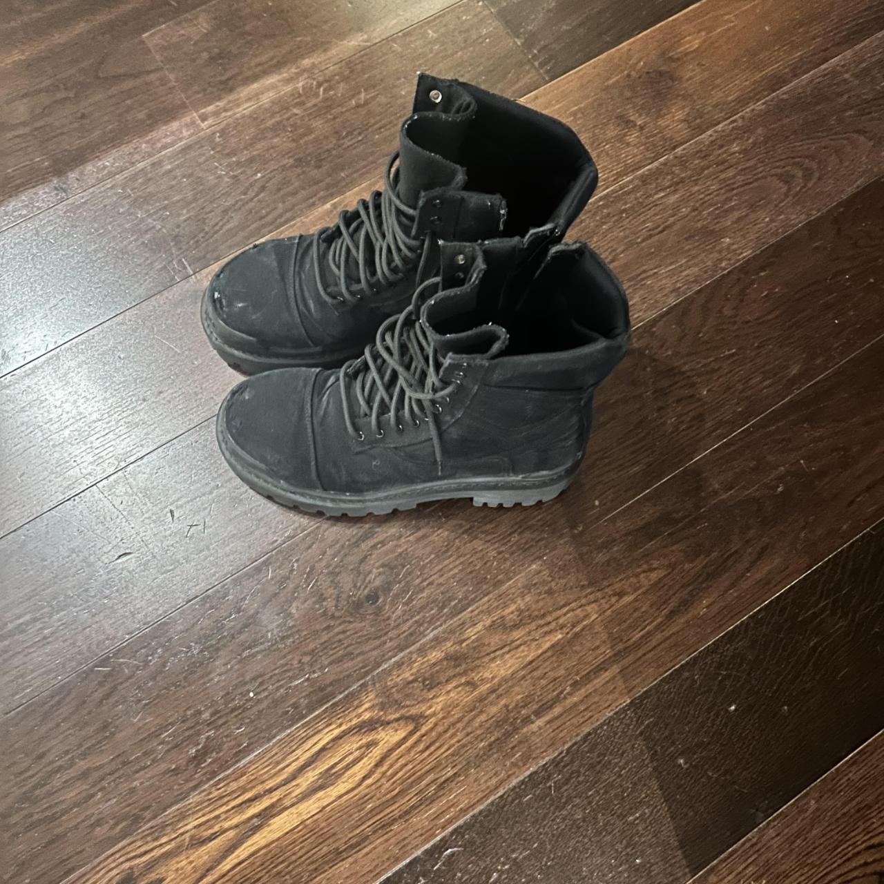 MAKE OFFERS! black Balenciaga strike boot size 45... - Depop