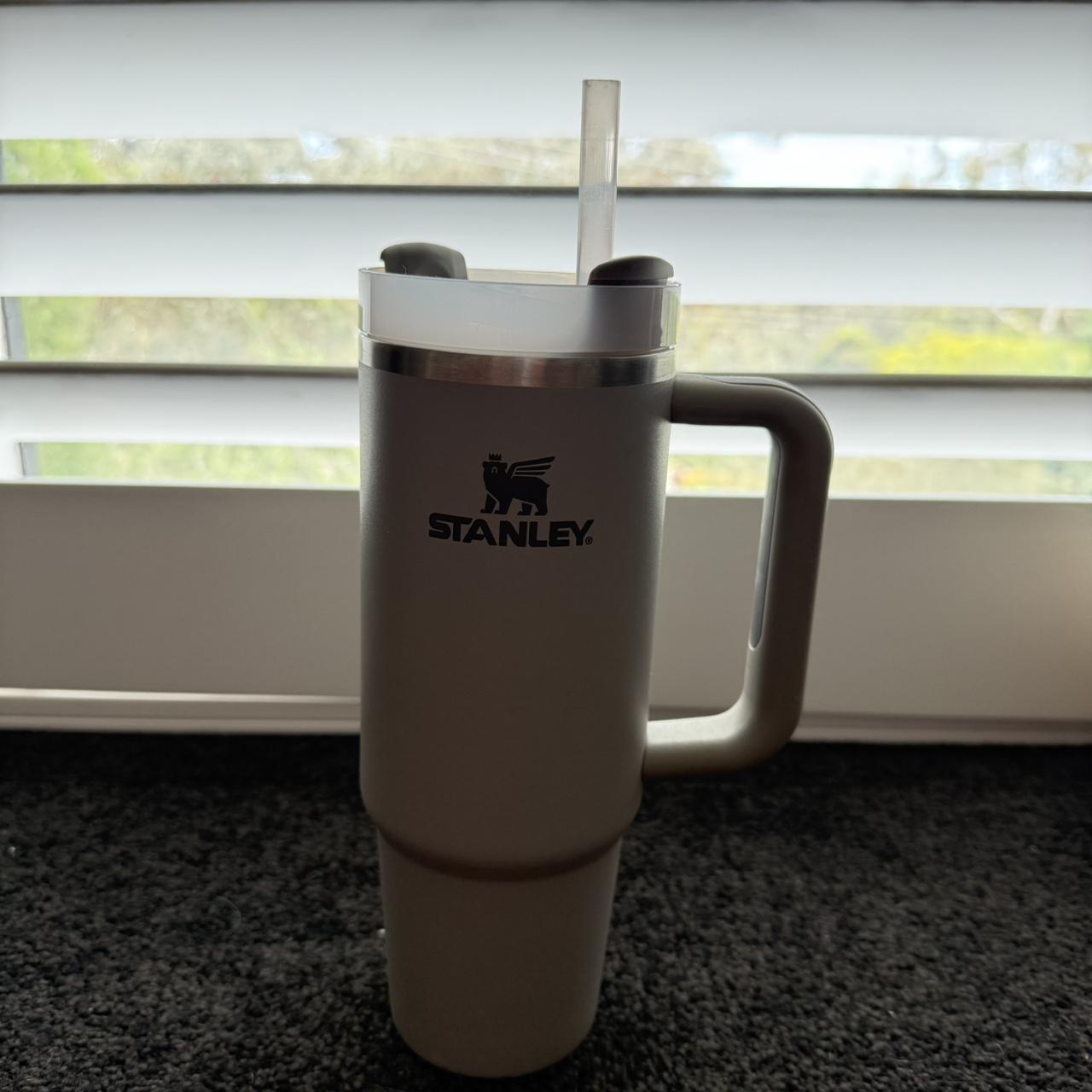 Grey Stanley 30oz insulated coffee mug with straw... - Depop