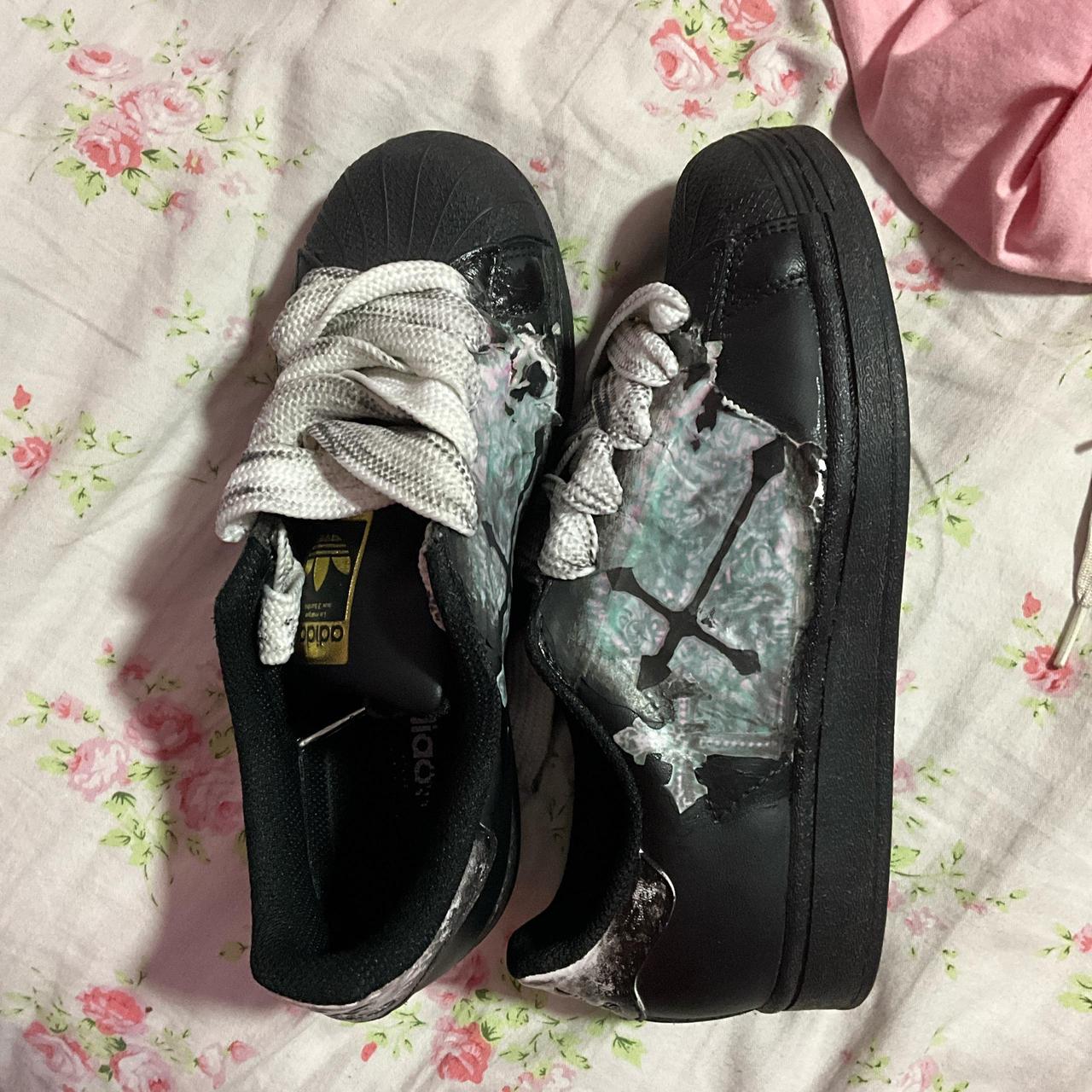 Black cross emo y2k Adidas sambas #skater #y2k #sambas | Depop