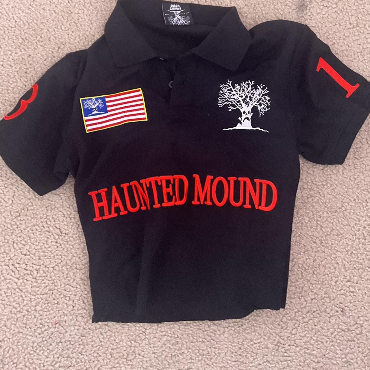 Cropped haunted mound semetery polo #hauntedmound... | Depop