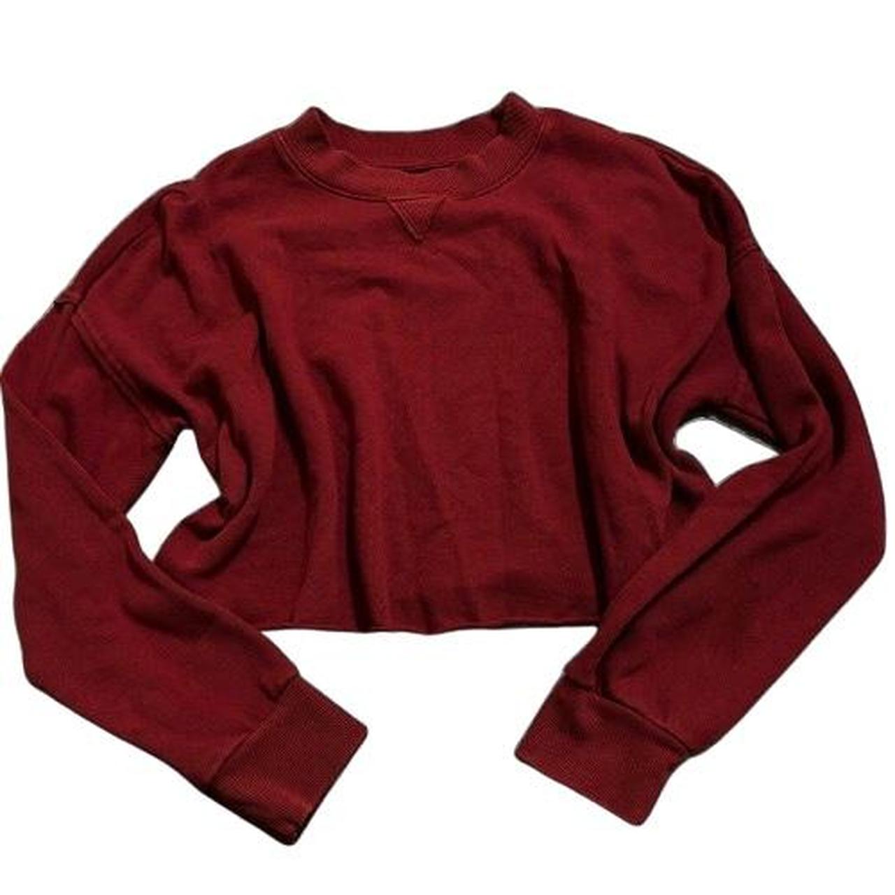 adorable cropped red sweater from colsie size... - Depop