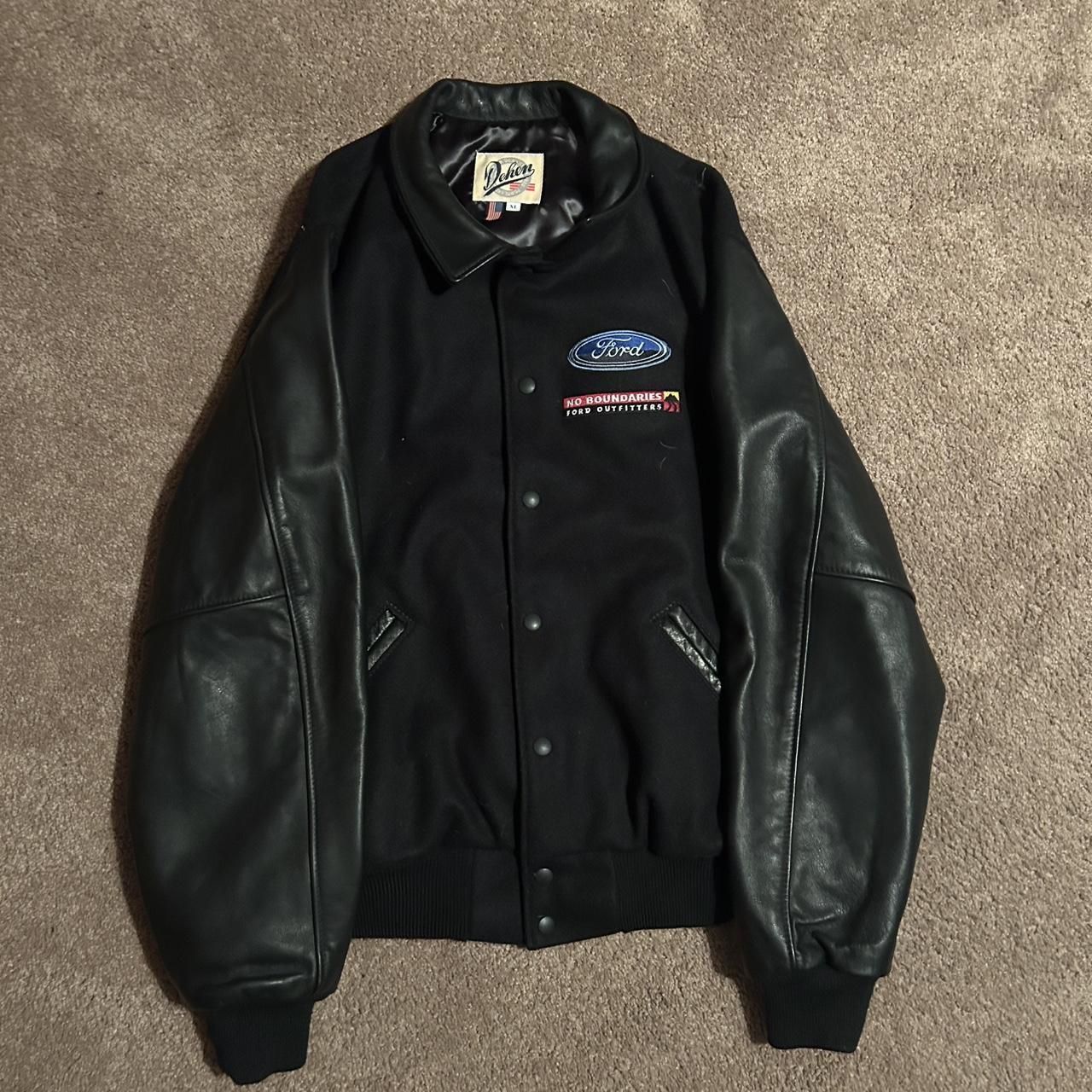 Vintage leather racing jacket NASCAR jacket Men’s... - Depop