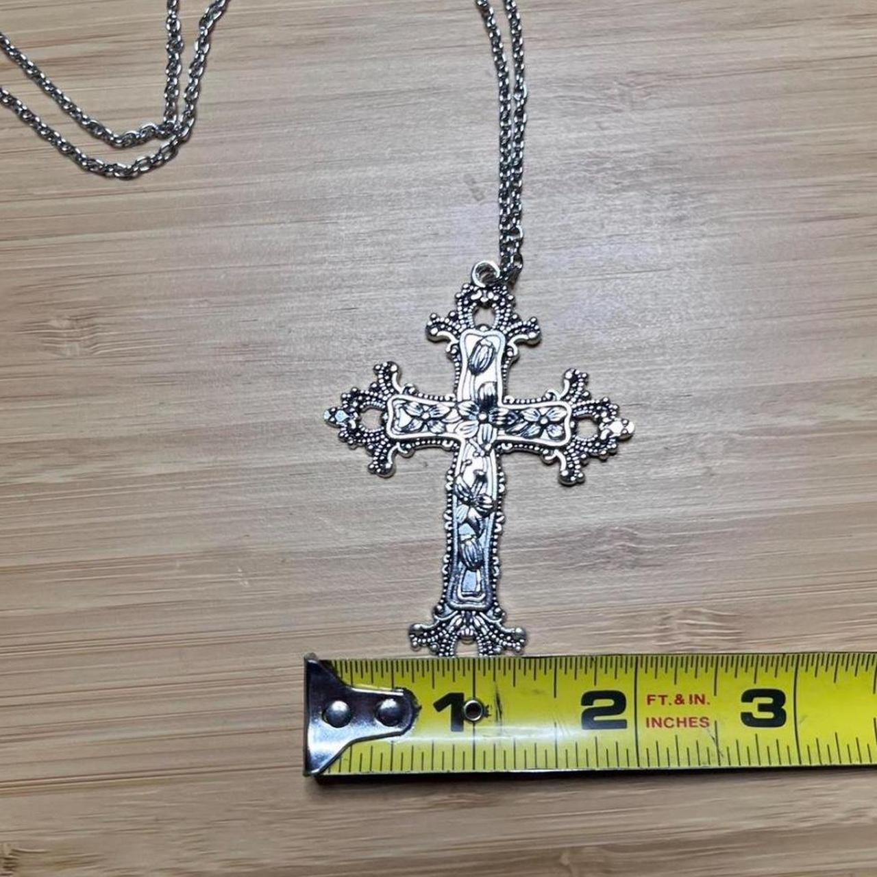 Y2K gothic cross pendent... | Depop