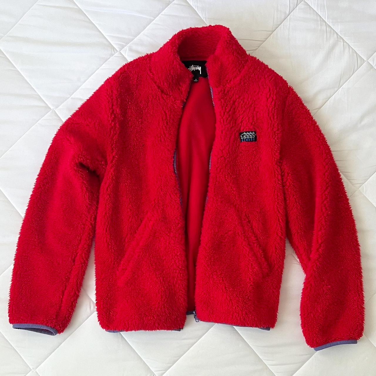Zip Up Jacket “Cruzer Sherp Jacket” in red by... - Depop