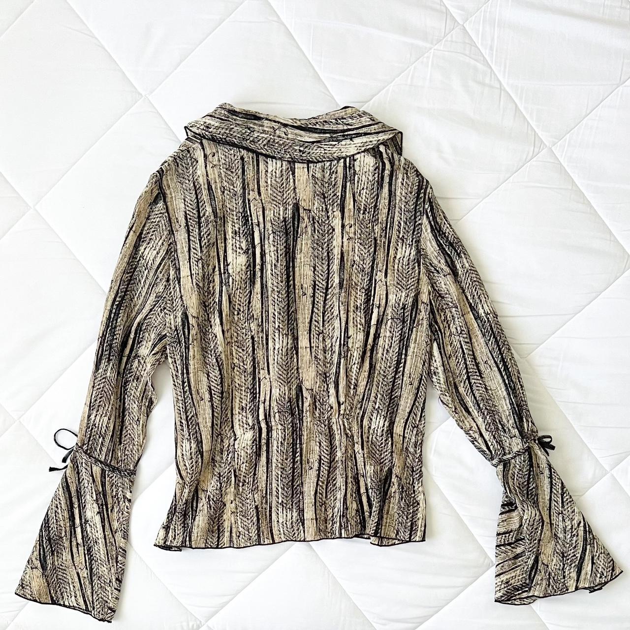 Neutral Blouse Vintage long sleeve button down... - Depop