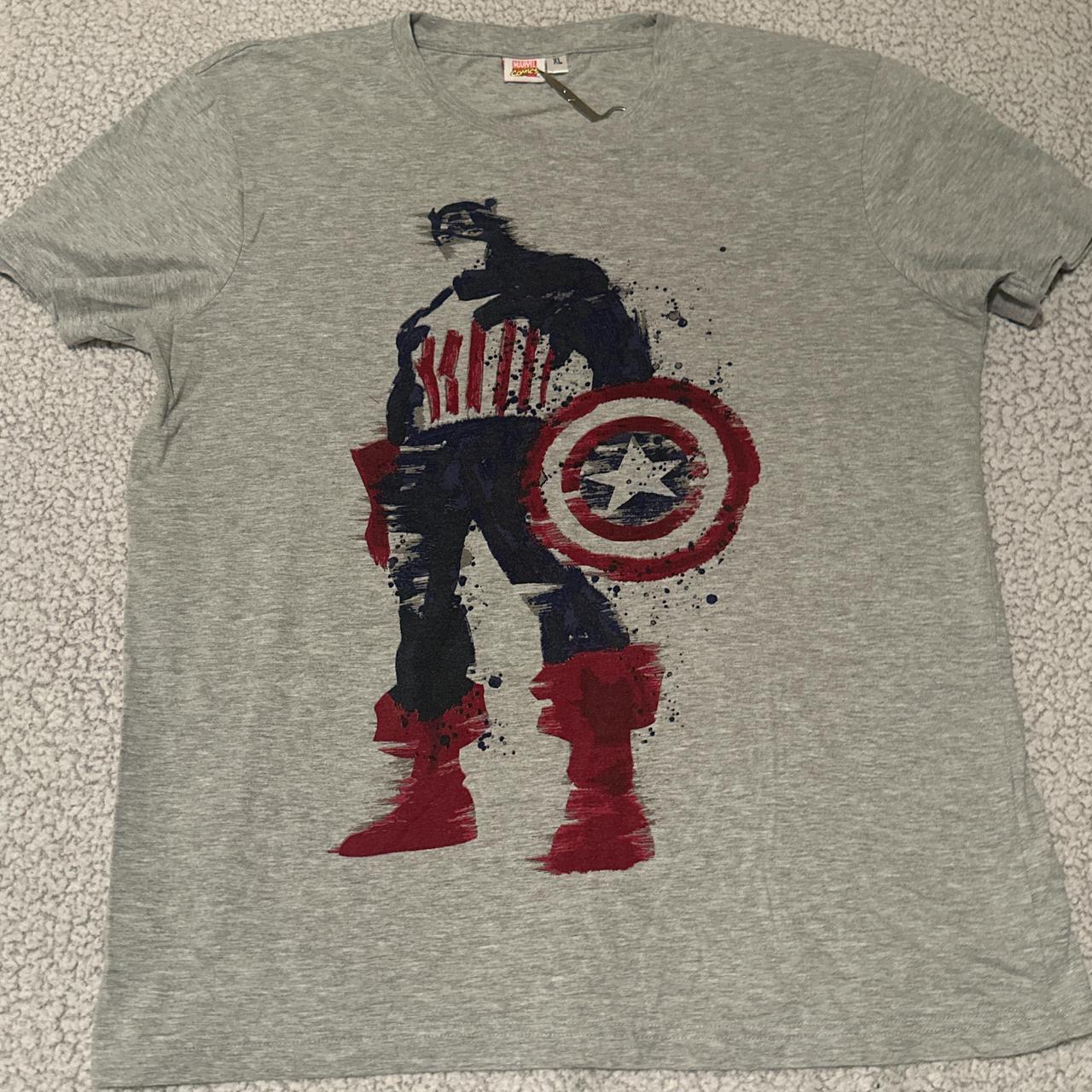Grey Captain America t-shirt #Marvel Adult XL... | Depop