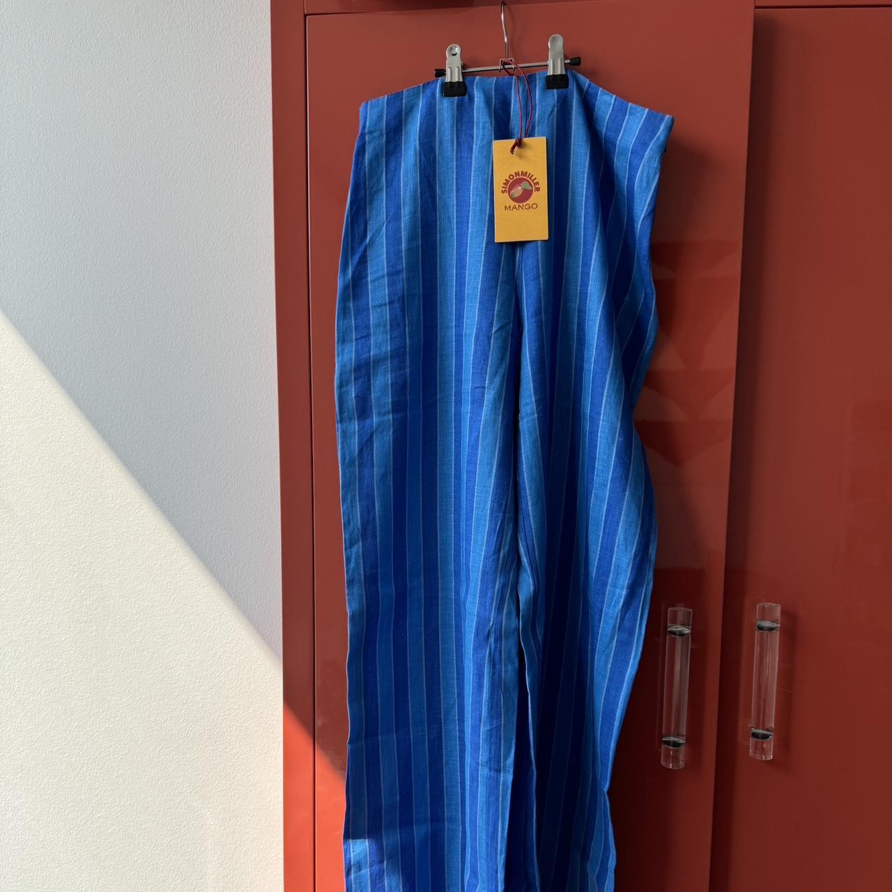 Simon miller mango collab, linen blend striped pants - Depop