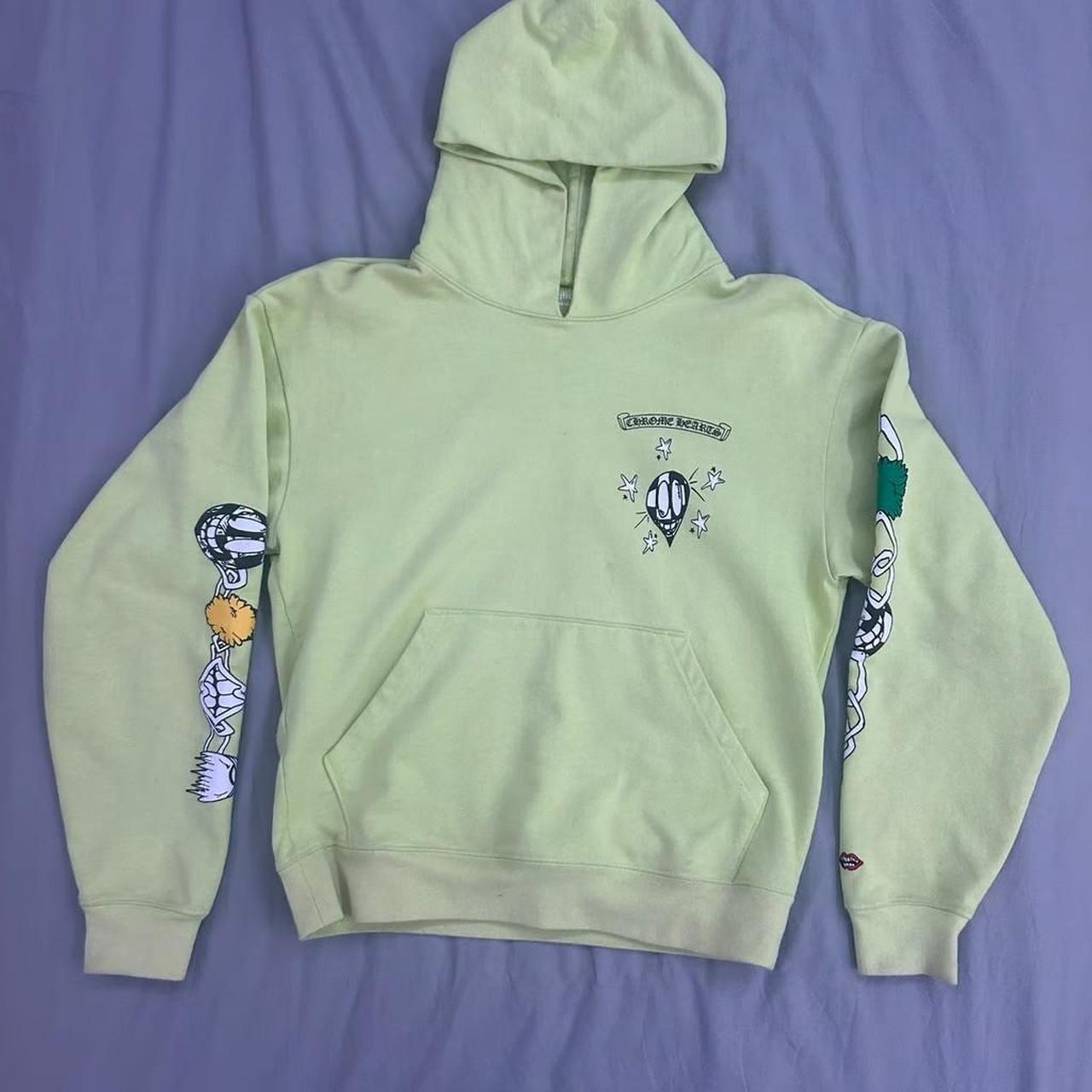 Chrome Hearts Matty Boy Lime Green Link Hoodie - Depop