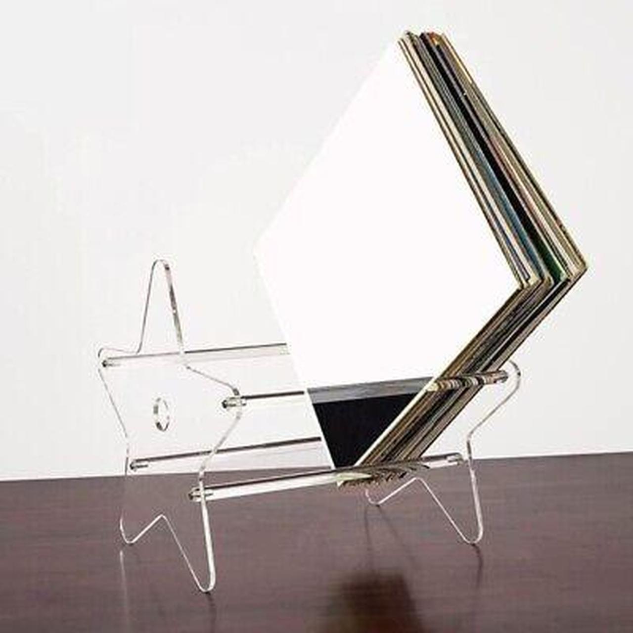 Clear acrylic record and book storage stand! brand new | Depop