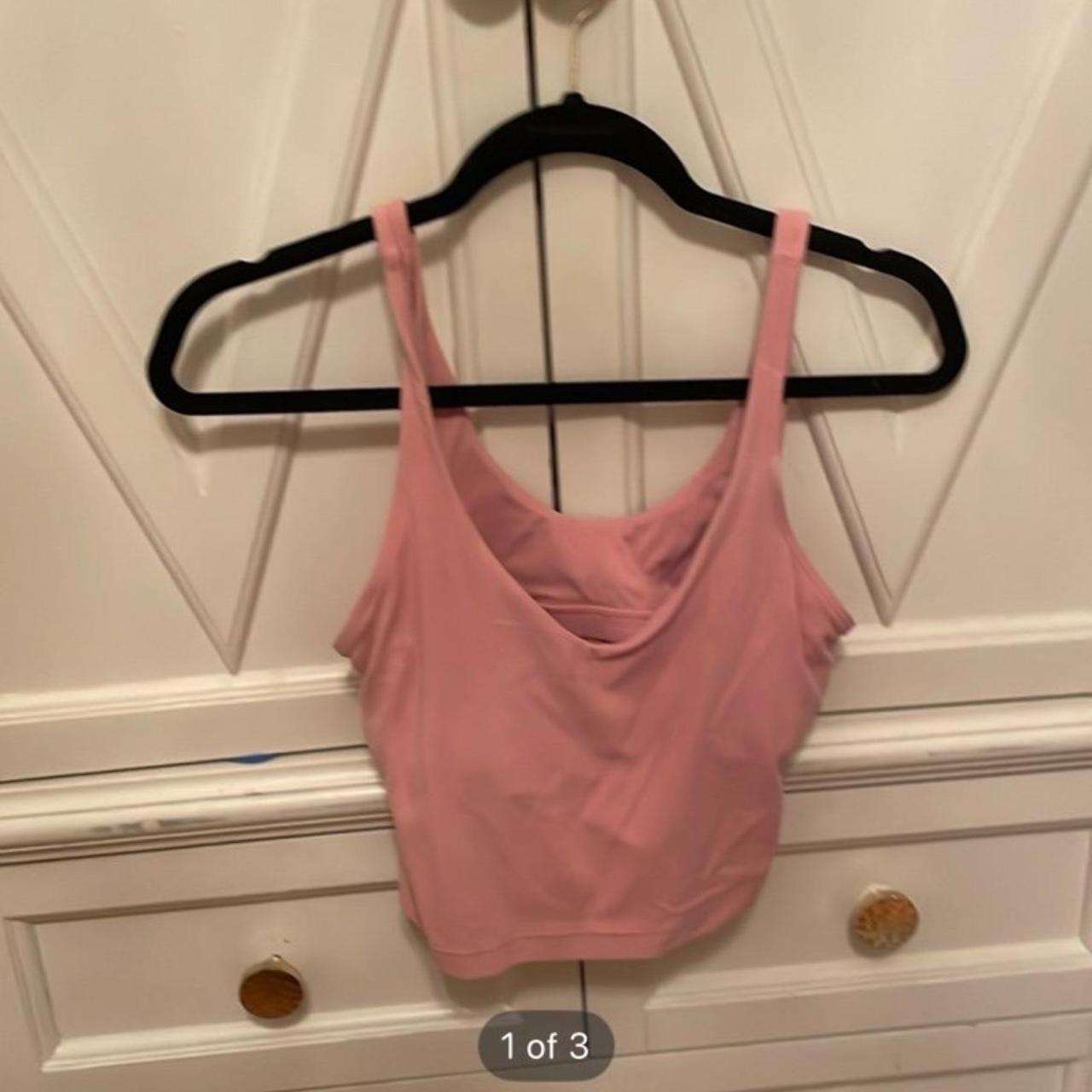 lululemon pink align tank no padding in really... - Depop