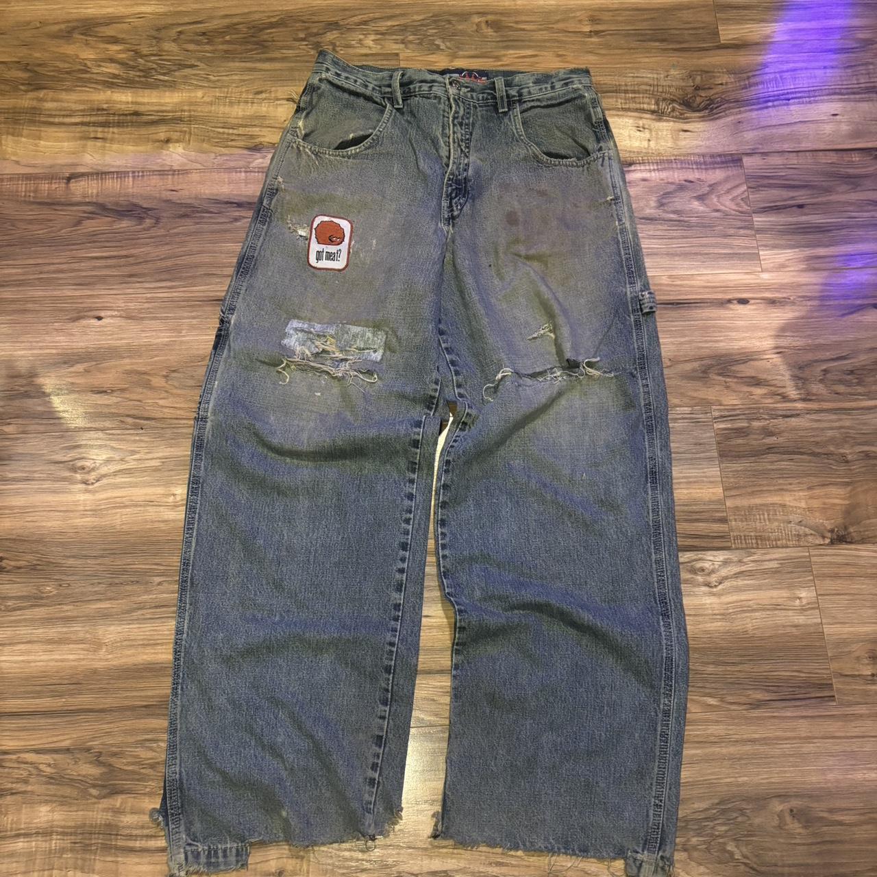 VERY Distressed/worn 90’s Jnco jeans Size... - Depop